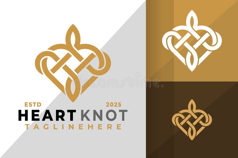 Heart Knot Nordic Logo Icon Vector Design Illustration Stock ...