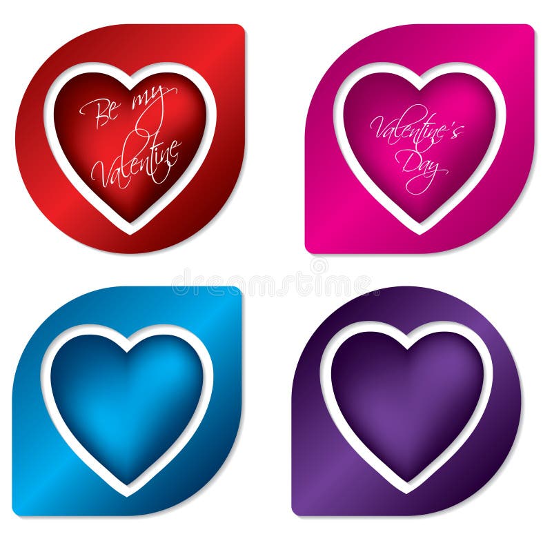 Heart label design set stock vector. Illustration of design - 18141903