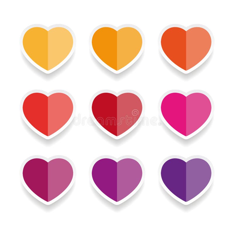 Heart label sticker set stock vector. Illustration of hearts - 109017182
