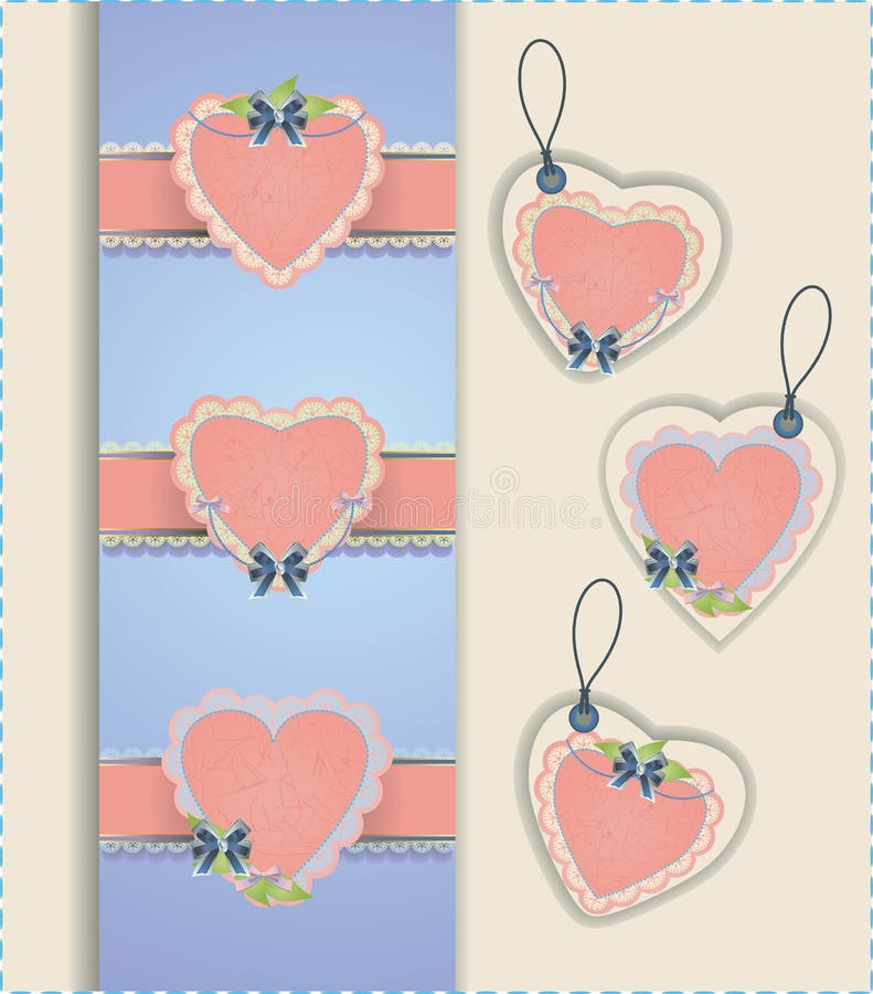 Heart Labels Collection stock vector. Illustration of celebration ...