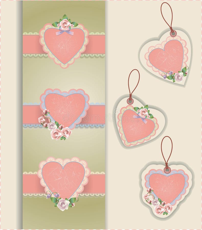 Heart Labels stock vector. Illustration of element, collection - 32877690