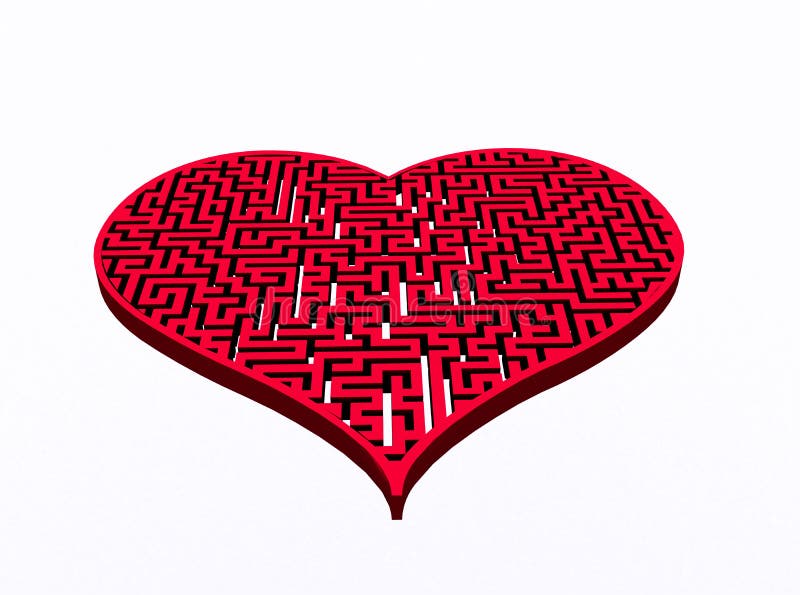 Heart&labyrinth stock illustration. Illustration of maze - 13688333