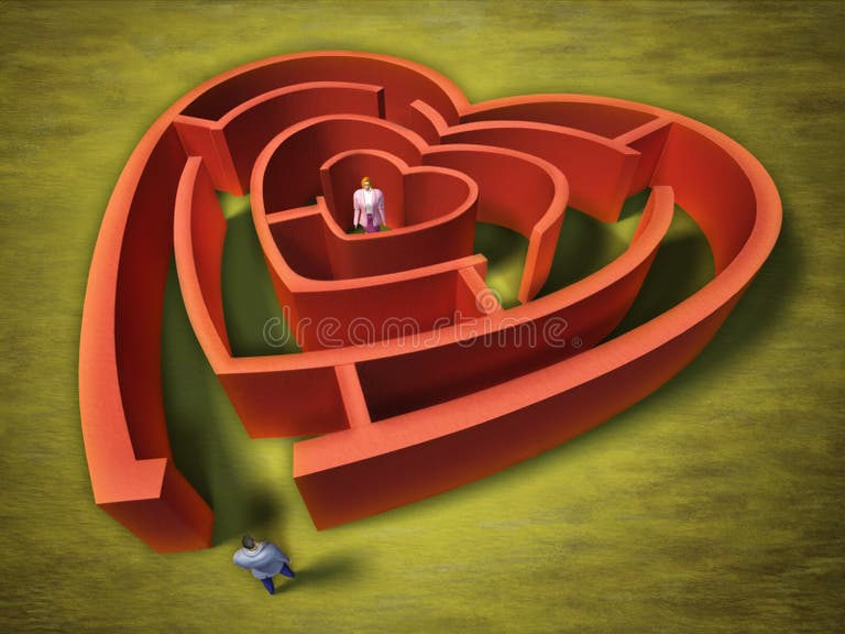 Heart Shaped Labyrinth Stock Illustrations – 176 Heart Shaped Labyrinth ...