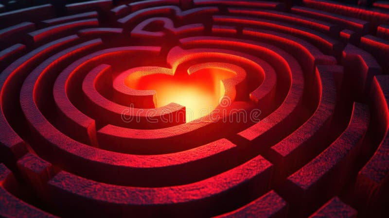The Heart of the Labyrinth, a Glowing Path To Resolution Stock Image ...