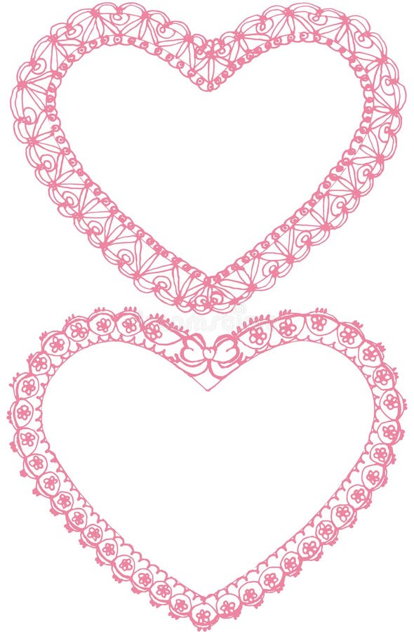 Heart lace frames. stock vector. Illustration of pink - 42313589