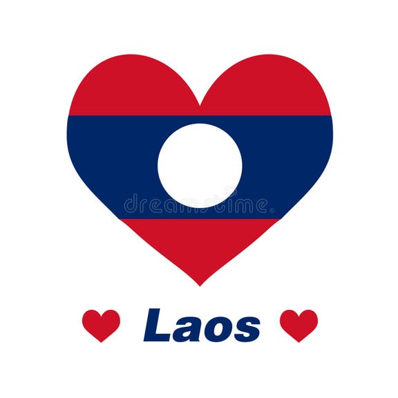 The heart of Laos stock vector. Illustration of patriotic - 114963575