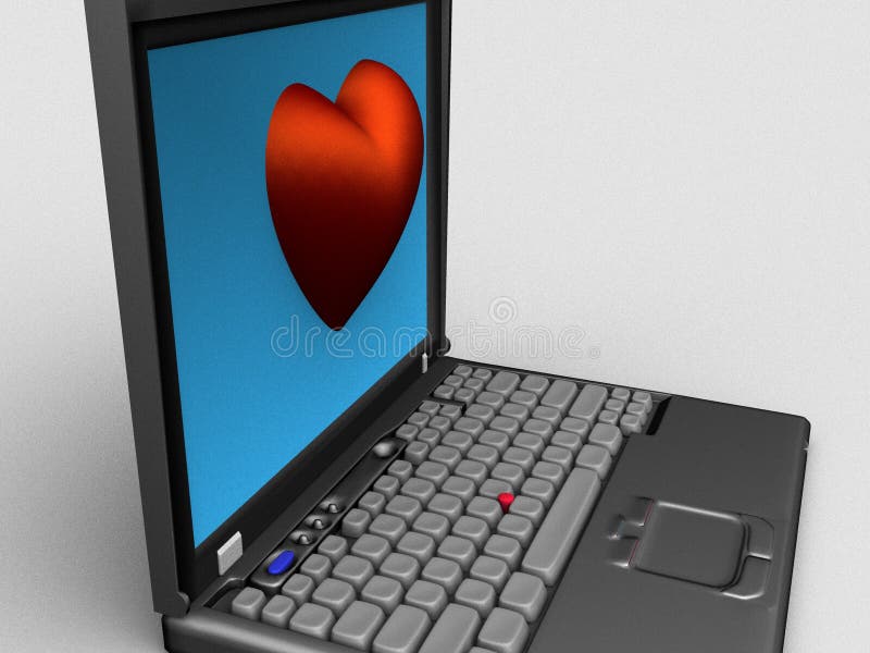 Heart On Laptop Picture. Image: 9388244
