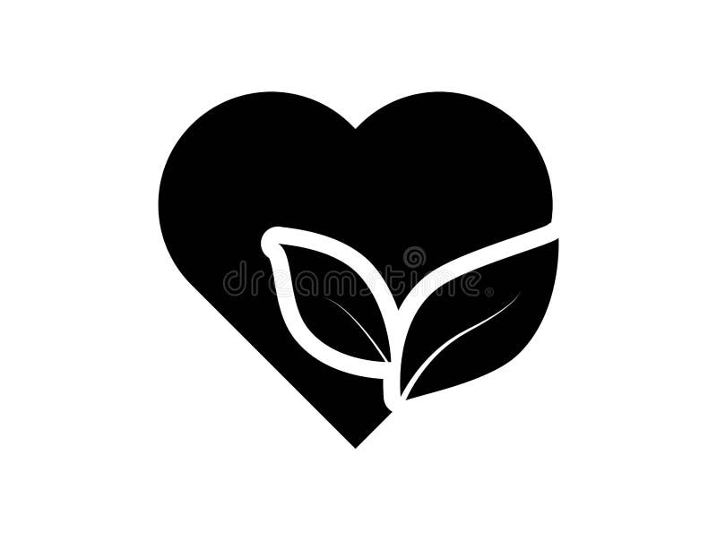 Heart with Leaf Icon - Vector Template Stock Illustration ...