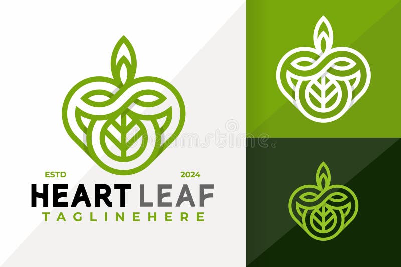 Heart Leaf Logo Icon Vector Design Stock Vector - Illustration of ...