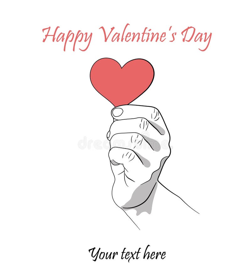 The heart in the left hand stock vector. Illustration of heart - 65047814