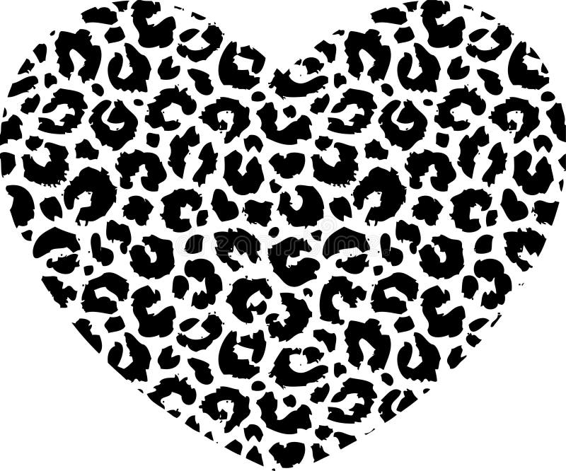 Heart with Leopard Texture Pattern Print Image with Eps Vector File ...