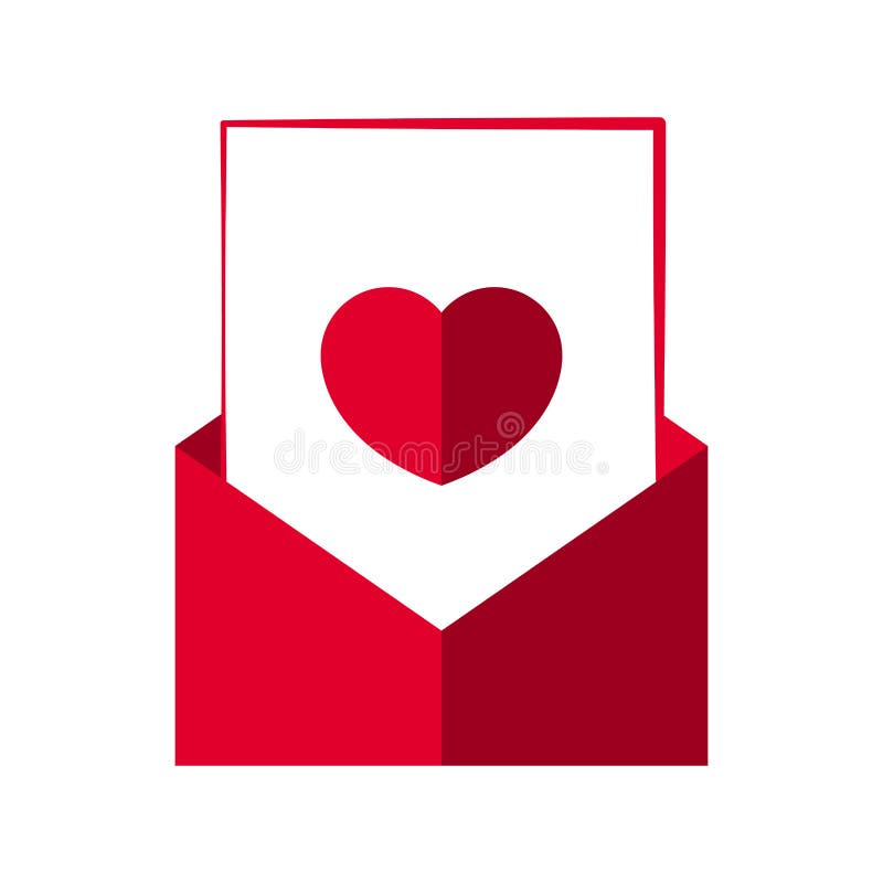 Heart Letter in an Envelope Stock Vector - Illustration of invitation ...