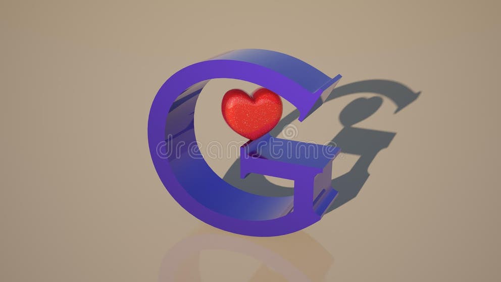 The heart of the letter g stock illustration. Illustration of peace ...