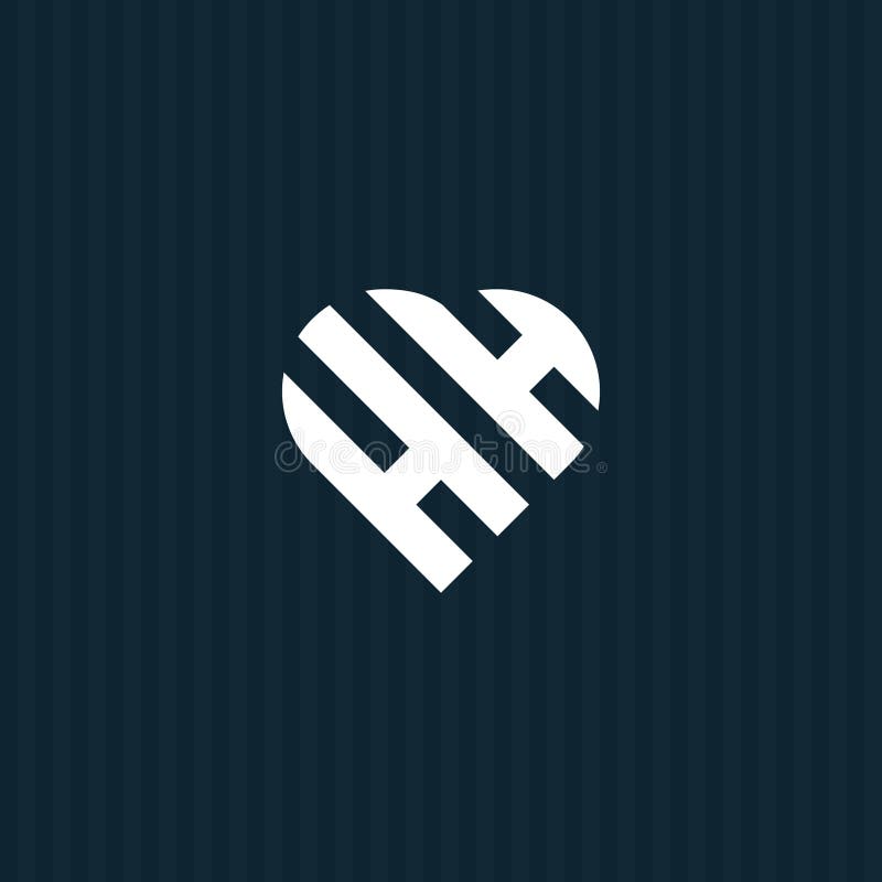 Heart Letter HH Logo - Initial Monogram Template for Alphabet H and H ...