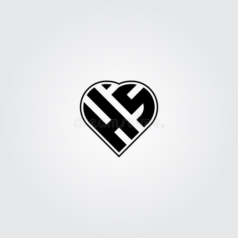 Heart Letter HS Logo - Initial Monogram Template for Alphabet H and S ...