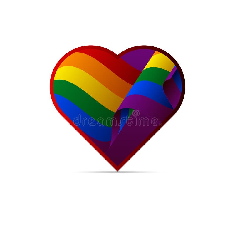 Heart With Lgbt Flag Rainbow Flag Vector Illustration Stock