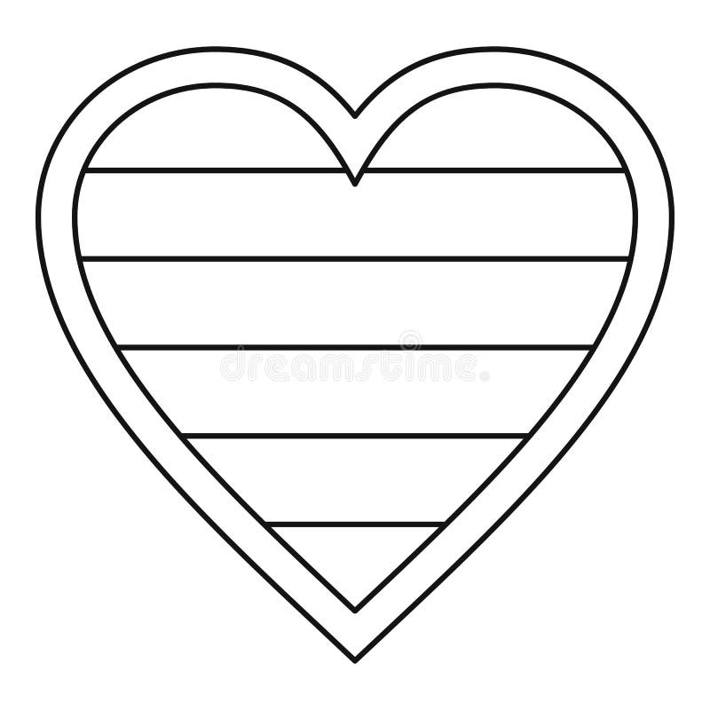 Heart LGBT Icon, Outline Style Stock Vector - Illustration of community ...