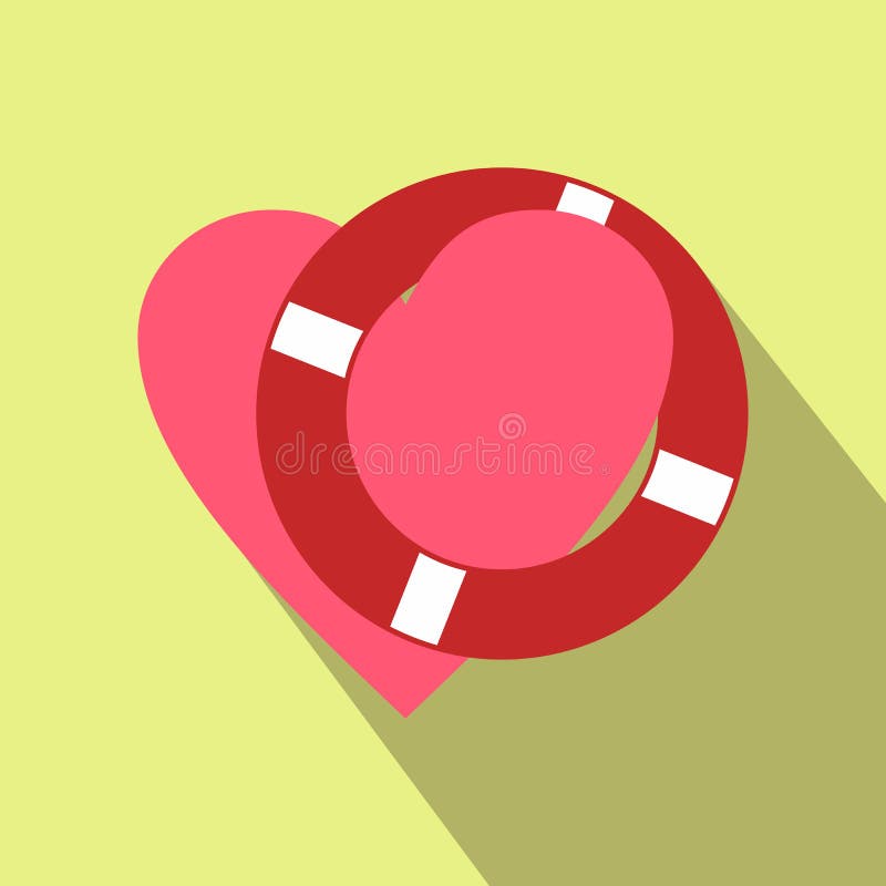 Heart with Lifeline Flat Icon Stock Vector - Illustration of beautiful ...