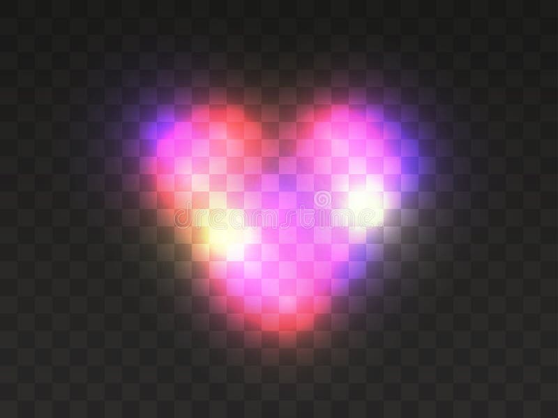 Heart Light on a Transparent Background. Transparent Multi Colored ...