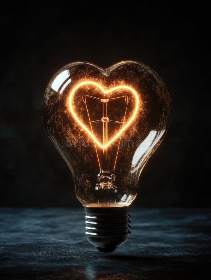 Heart Lightbulb stock photo. Image of illumination, symbol - 361918040