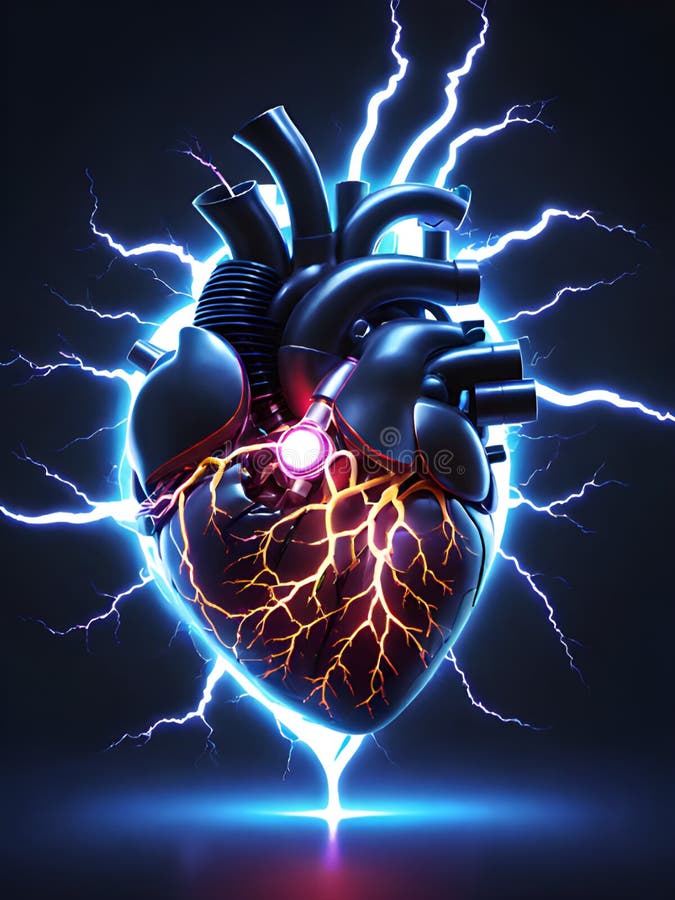 A Heart with Lightning Coming Out of it Stock Illustration ...
