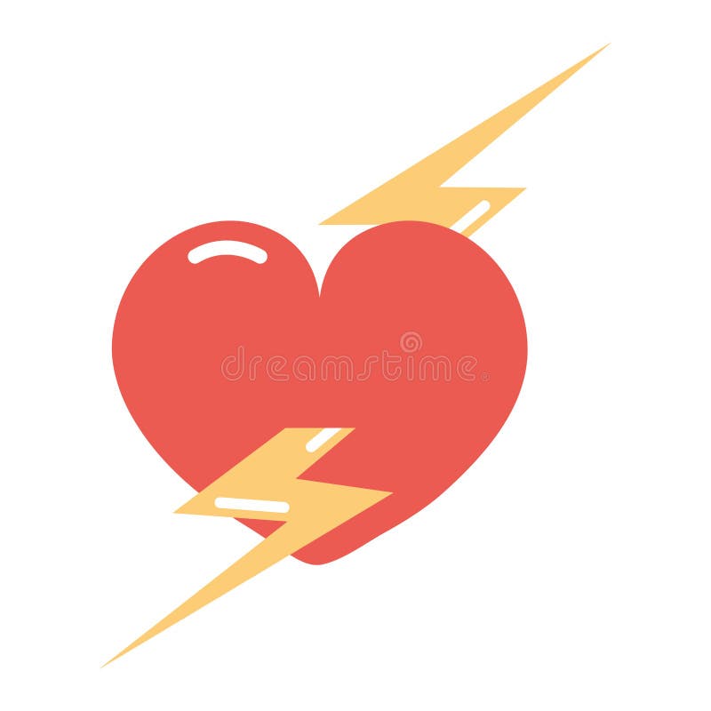 Heart lightning girl power stock vector. Illustration of feminist ...