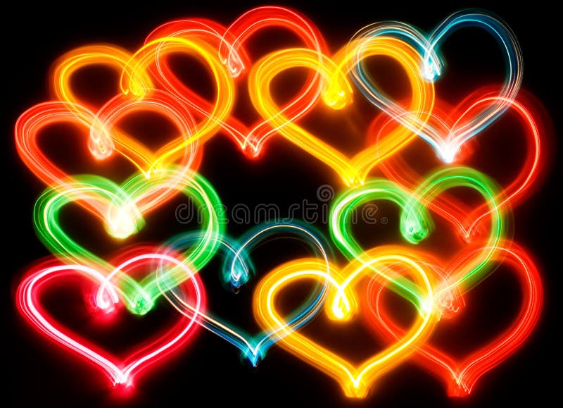 732 Colorful Neon Heart Lights Background Stock Photos - Free & Royalty ...