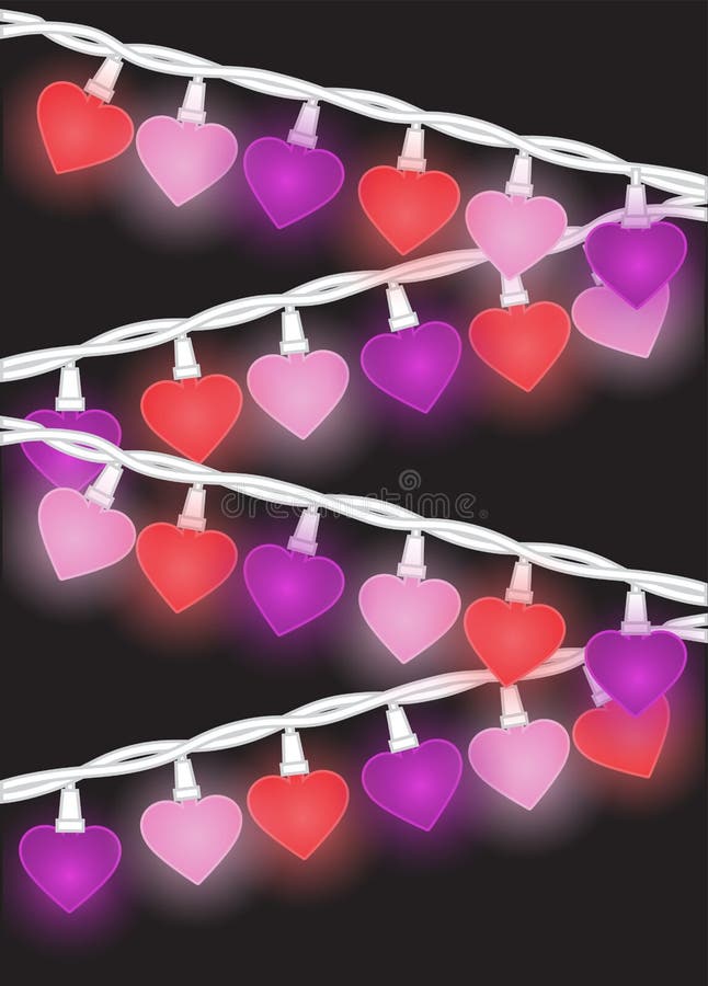 Heart Lights stock illustration. Illustration of february - 48965920