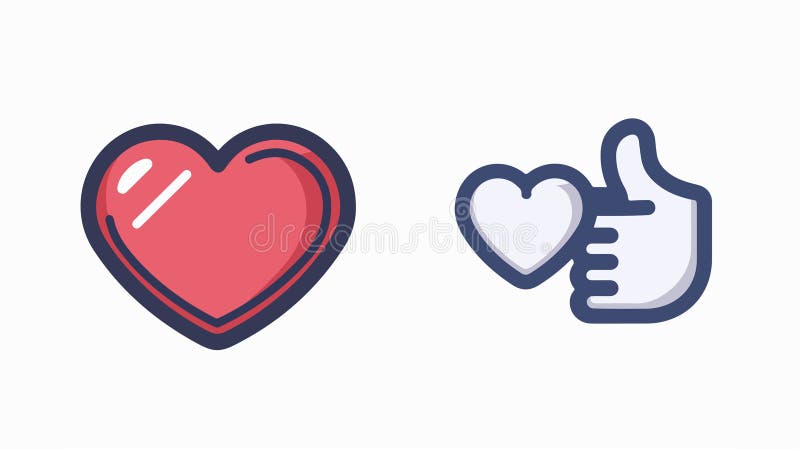 Heart and Like Icon in Basic Web Design Elements Stock Vector ...