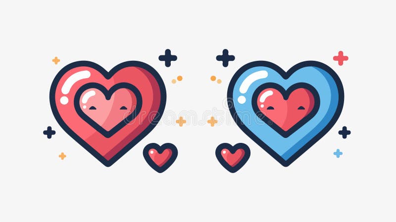 Heart and Like Icon in Basic Web Design Elements Stock Vector ...