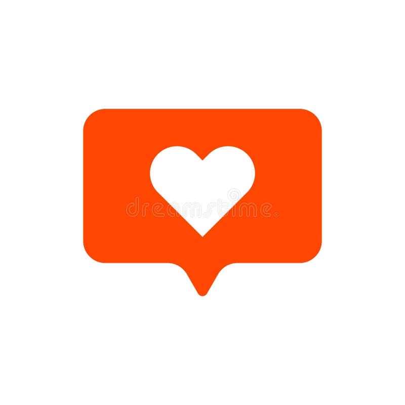 Heart Like Icon. Red Notification Symbol. Social Media Vector. Simple ...