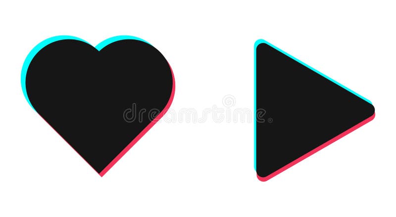 Heart Like and Play Button, Social Media, Vector Template Element Stock ...