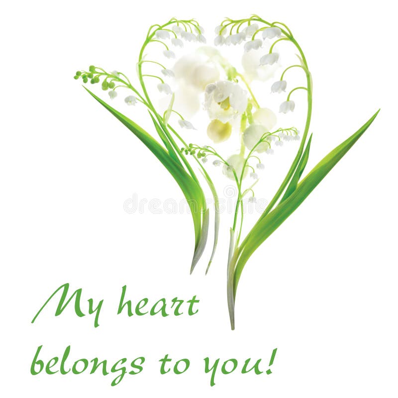 Heart from Lily of the Valley Flowers Stock Photo - Image of marriage ...