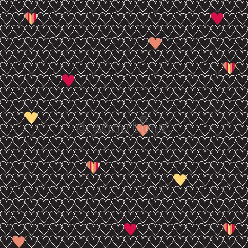 Heart Line Seamless Pattern. Stock Vector - Illustration of line ...