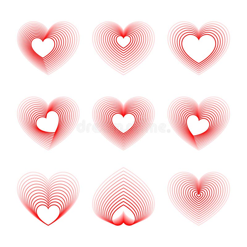 Heart line shapes. stock vector. Illustration of holiday - 65506205