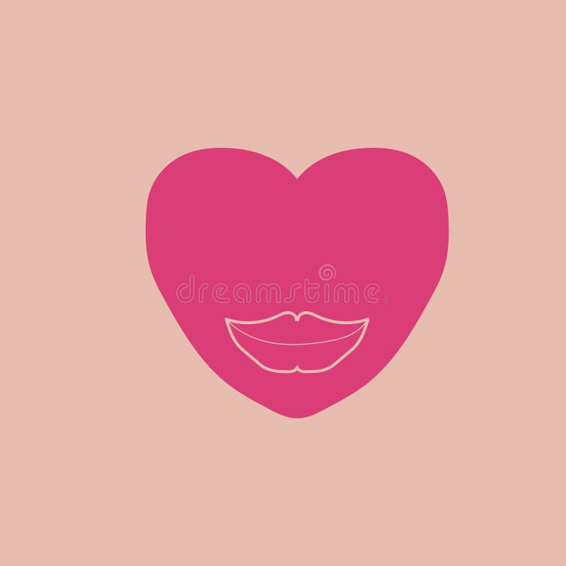 Heart with Lips. Vector Illustration Decorative Design Stock Vector ...