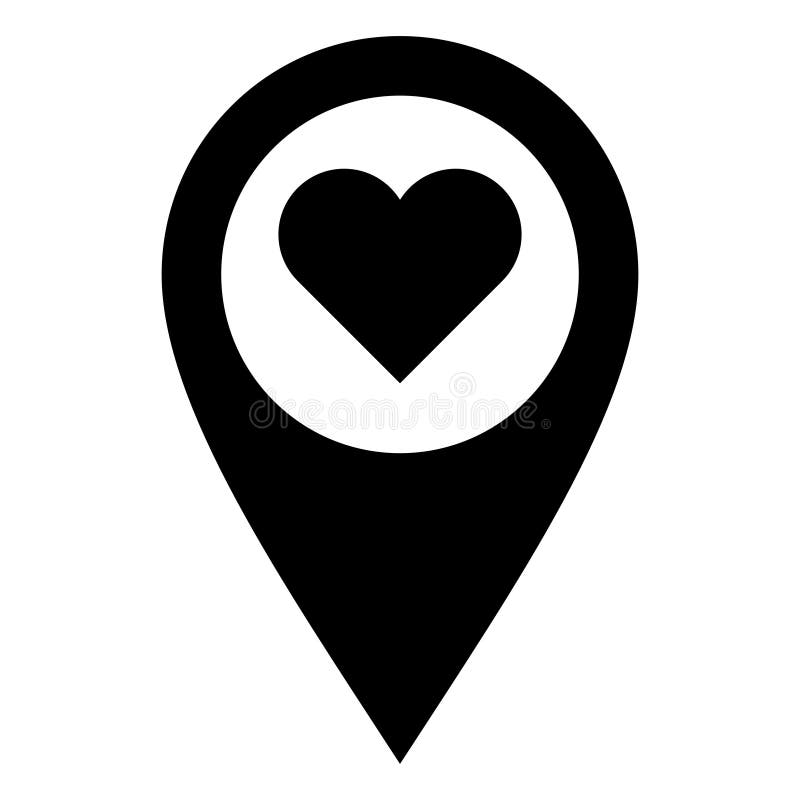 Heart and Location Pin As Vector Illustration Stock Vector ...