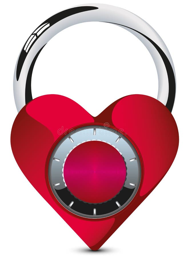Heart lock stock vector. Illustration of metal, adorable - 28403171