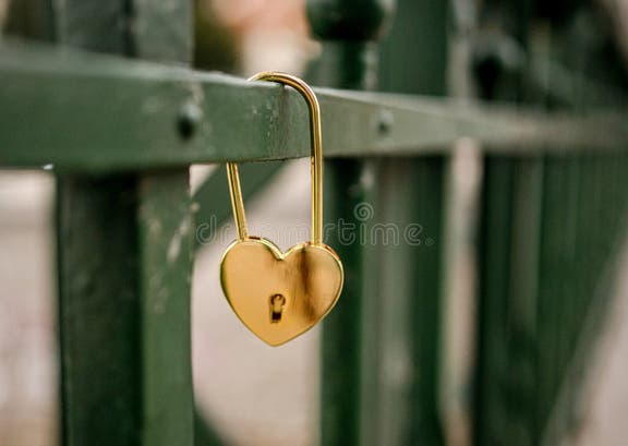 Heart Lock on Bridge stock photo. Image of symbol, padlock - 366877010