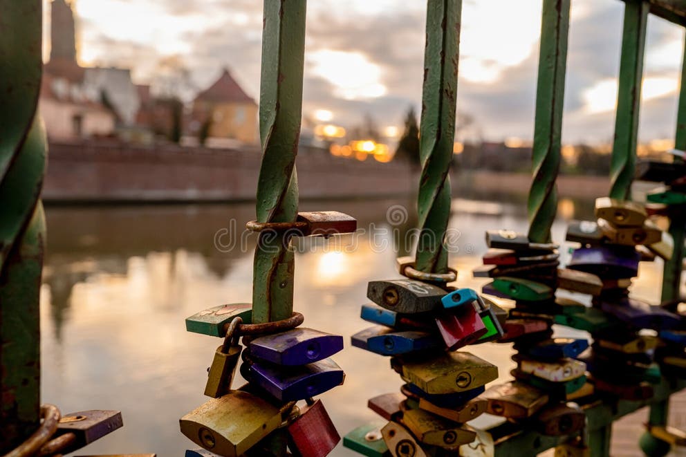 Heart Lock on Bridge stock photo. Image of clasp, romance - 366877410
