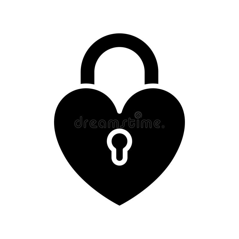 Heart Lock Icon. Locked Heart Shaped Padlock Stock Vector ...