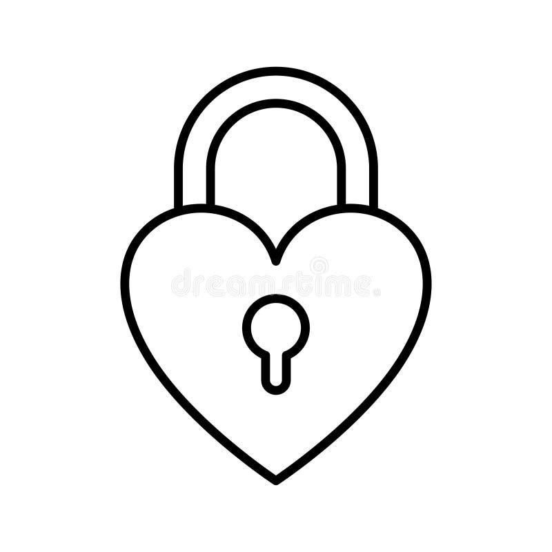 Heart Lock Icon. Padlock in Form of Heart with Keyhole Stock Vector ...