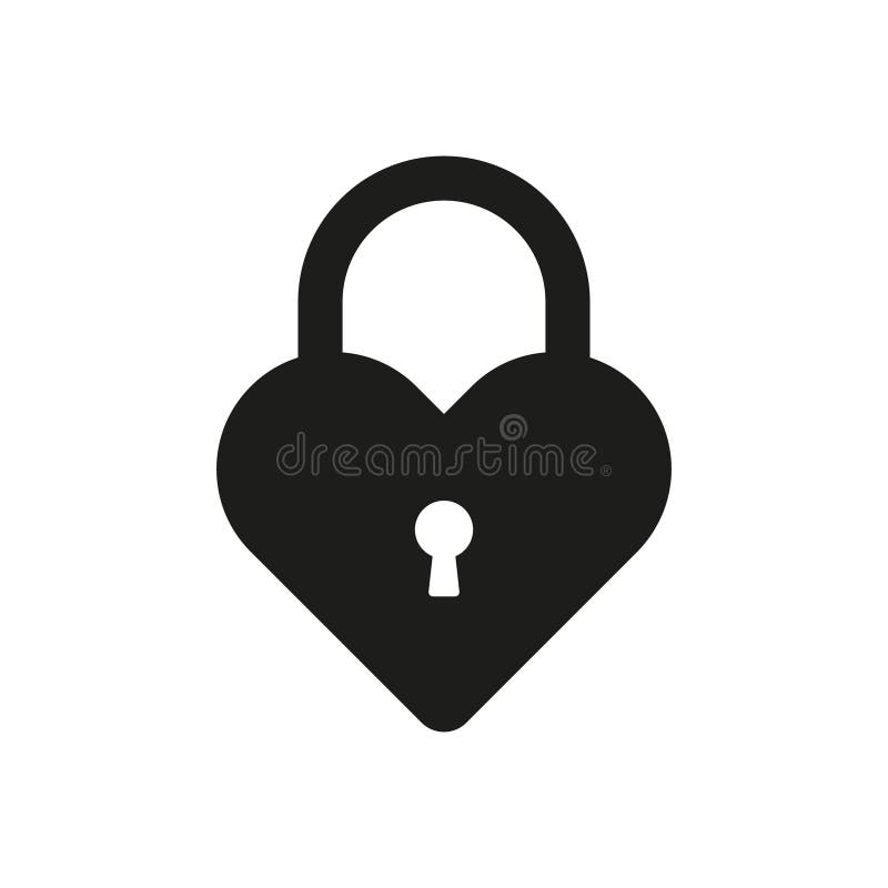 Heart Lock Icon Simple Design Stock Illustration - Illustration of ...
