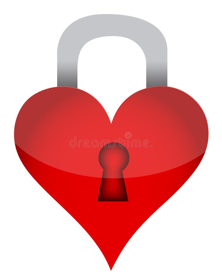 Heart lock illustration stock illustration. Illustration of safety ...