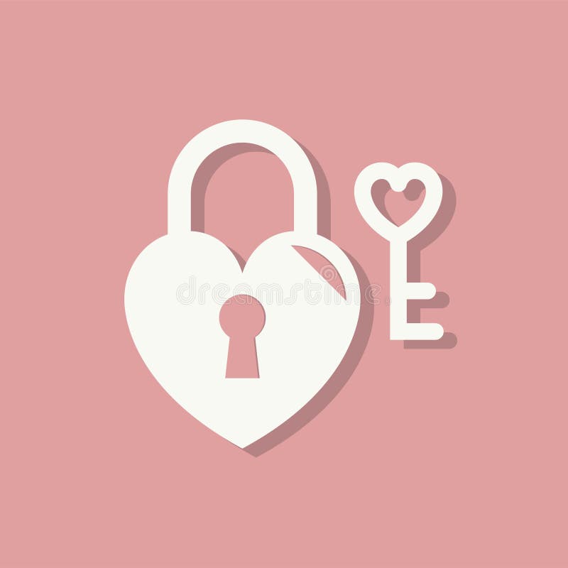 Heart Lock Valentines Day Icon Stock Illustration - Illustration of ...