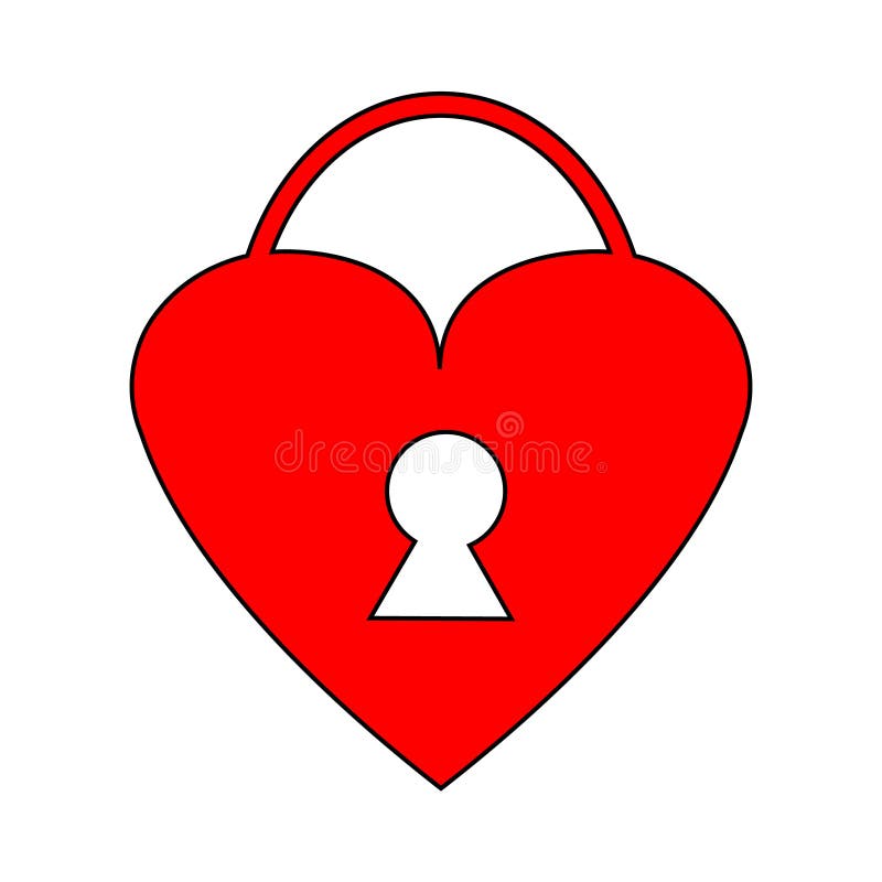 Heart Lock vector icon. stock vector. Illustration of keyhole - 136906800