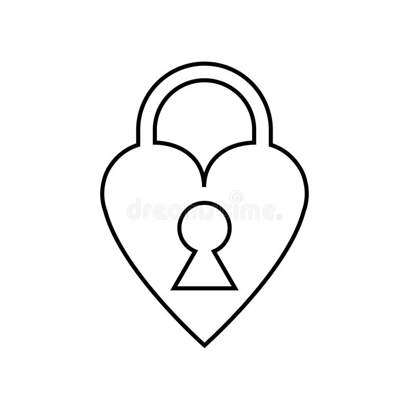 Heart Lock vector icon. stock vector. Illustration of protection ...