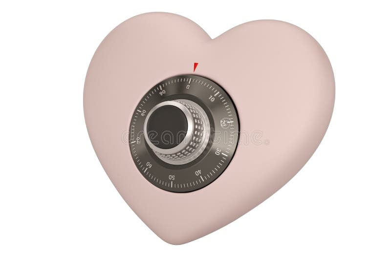 Heart Locked As a Safe Isolated on White Background. 3D Illustration ...