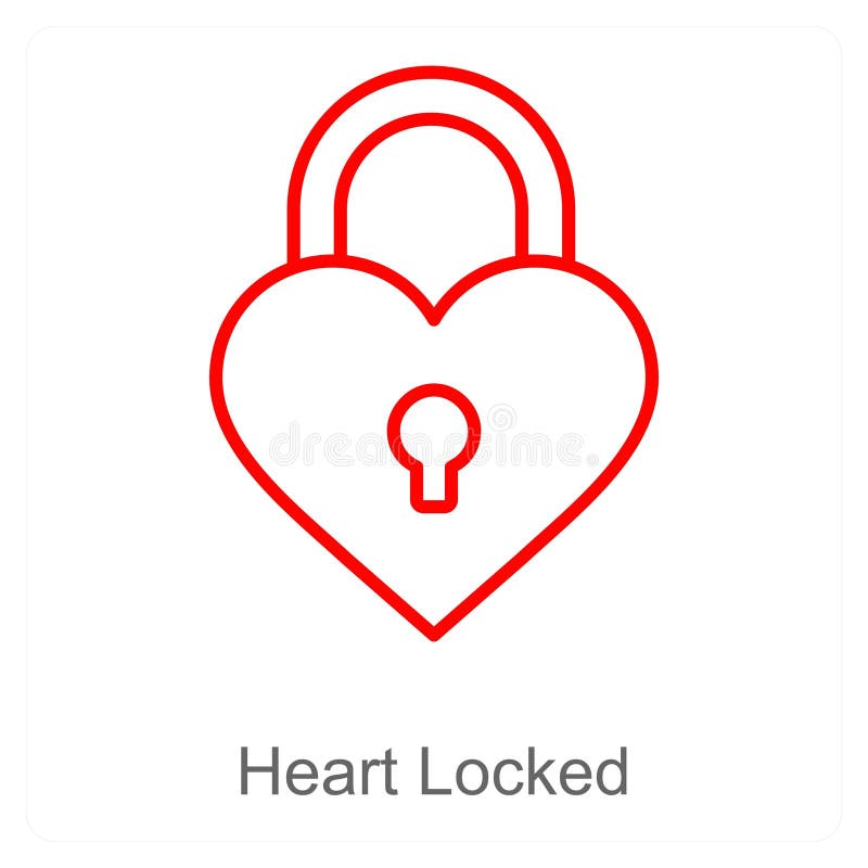 Heart Locked and Locked Icon Concept Stock Illustration - Illustration ...