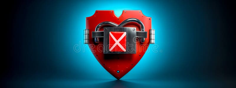 Heart Locked with a Lock, Banner Stock Photo - Image of shape, design ...